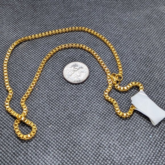 Accessories | Stainless Steel Gold Tone Wide Box Chain | Poshmark
